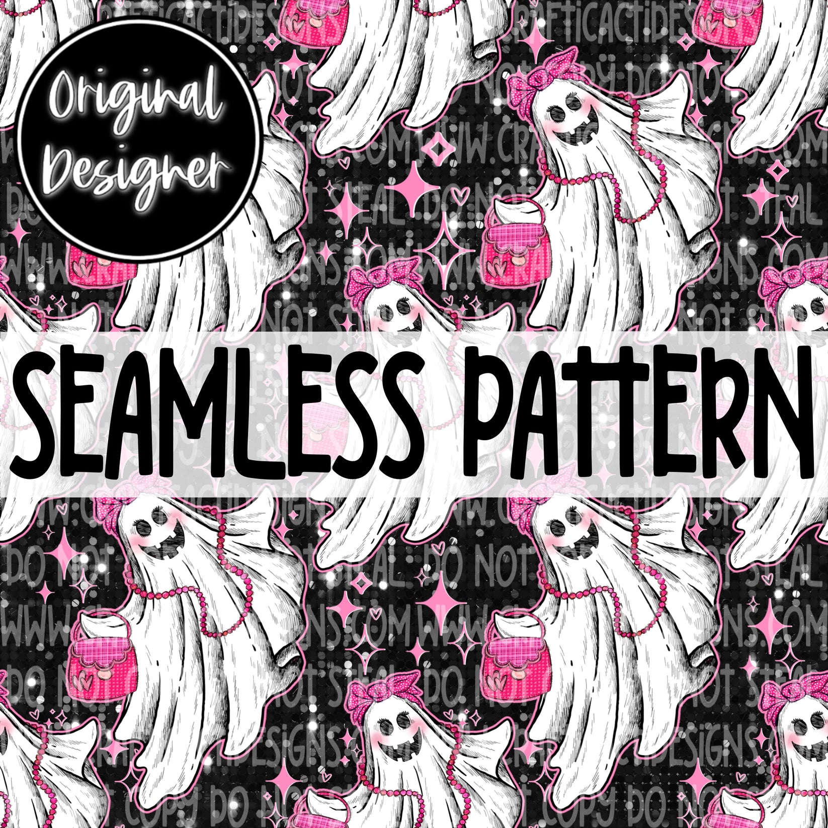 Boojee Ghost Seamless Digital Download – Crafti Cacti Digital Designs